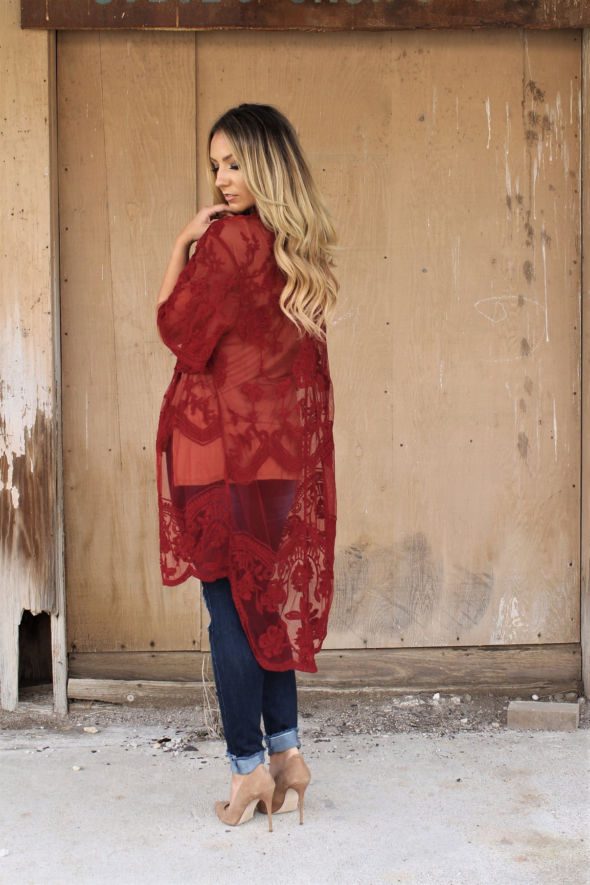 Hi-Lo Hem Lace Kimono – The Grapevine Boutique
